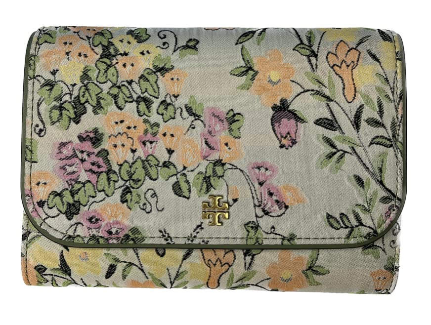 Tory Burch Emerson Brocade Chain Wallet 140941 Mint Winter Sage Floral 320 One Size
