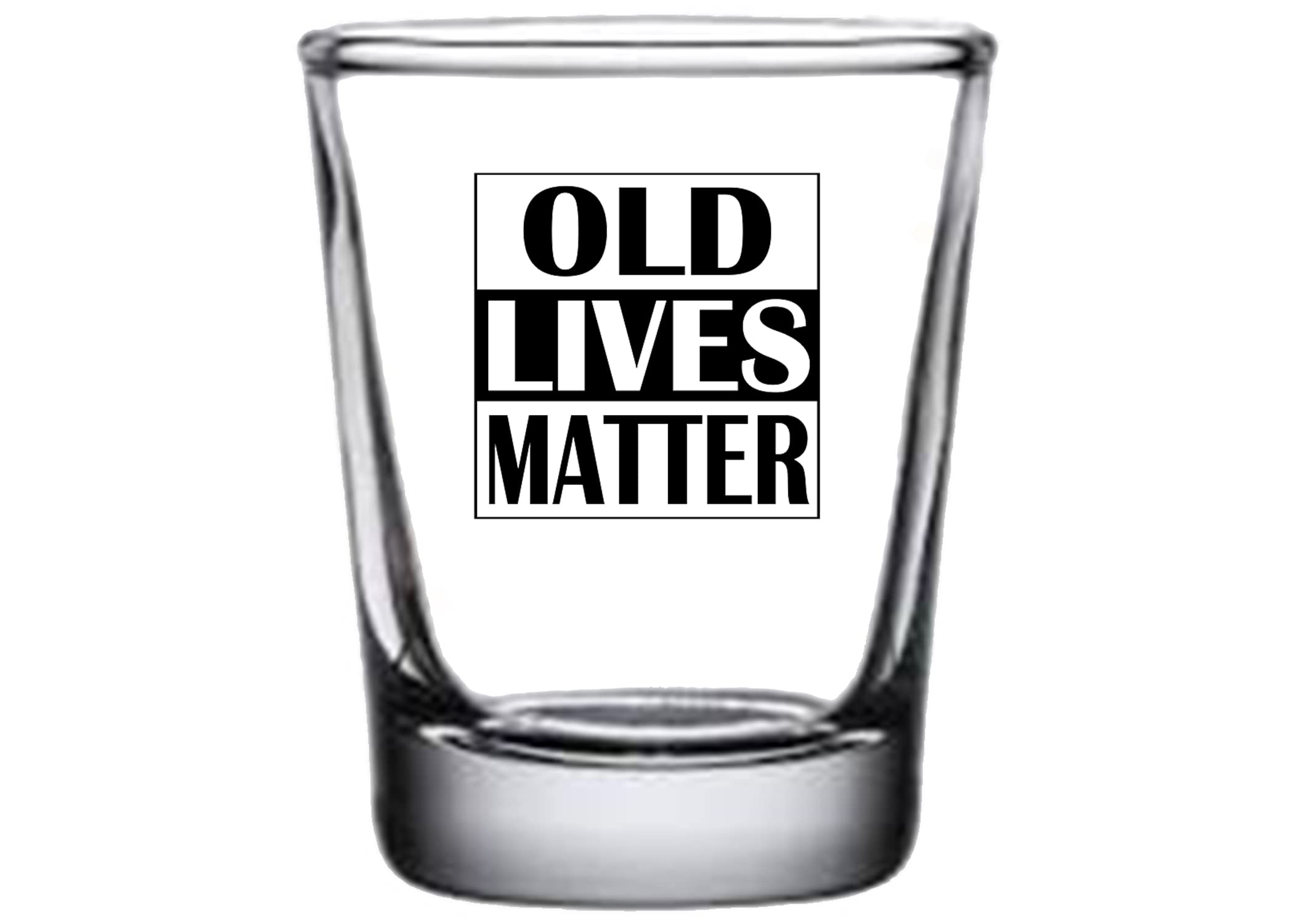Rogue River Tactical Funny Old Lives Matter Joke Fashioned Whiskey And Shot Glass Bundle Drinking Cup Gag Gift Set For Him Her Men Dad Mom Grandpa Birthday or Retirement Combo Gift Set