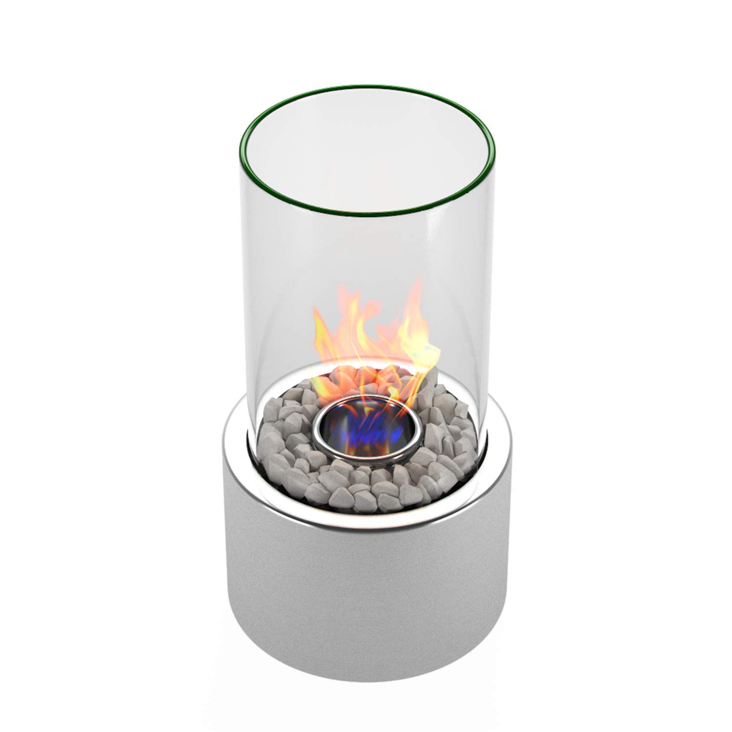 Regal Flame Eden Ventless Tabletop Portable Bio Ethanol Fireplace in Stainless Steel