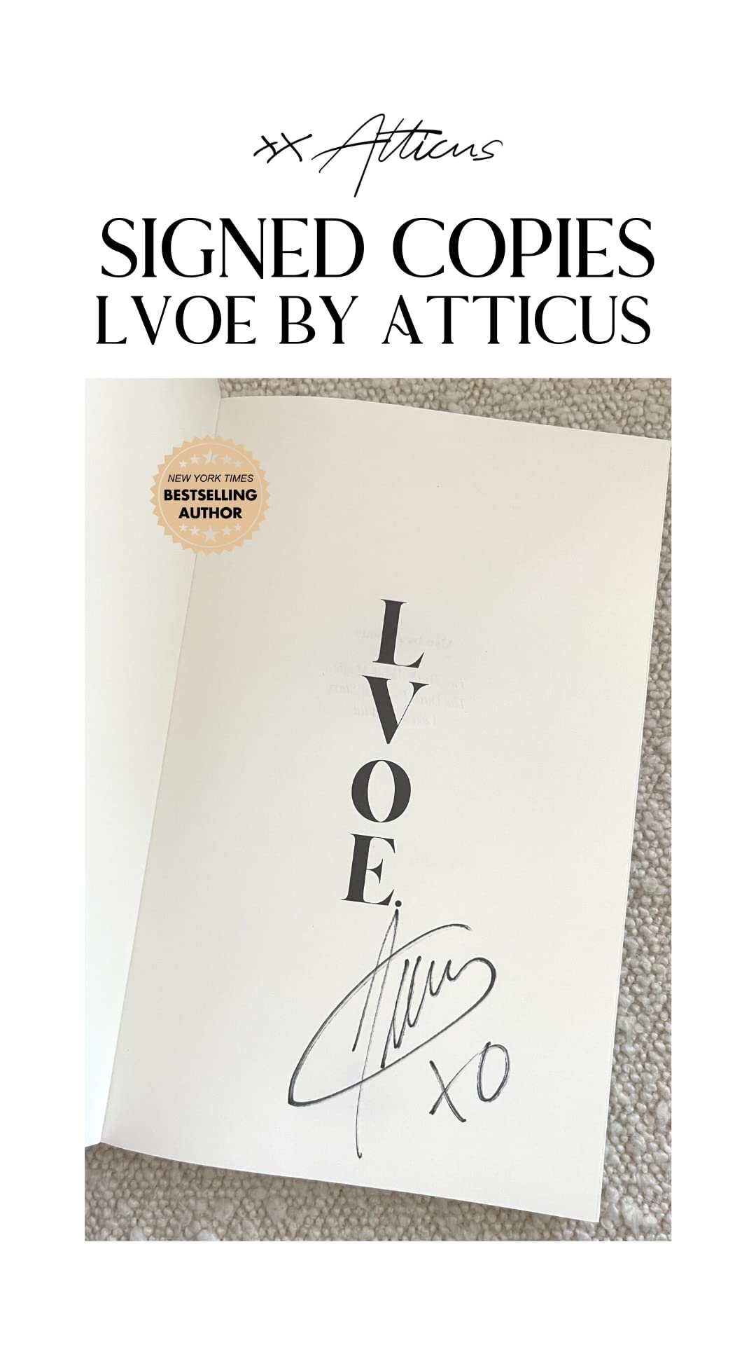 LVOE: Poems, Epigrams & Aphorisms OfficialSigned Paperback by Atticus