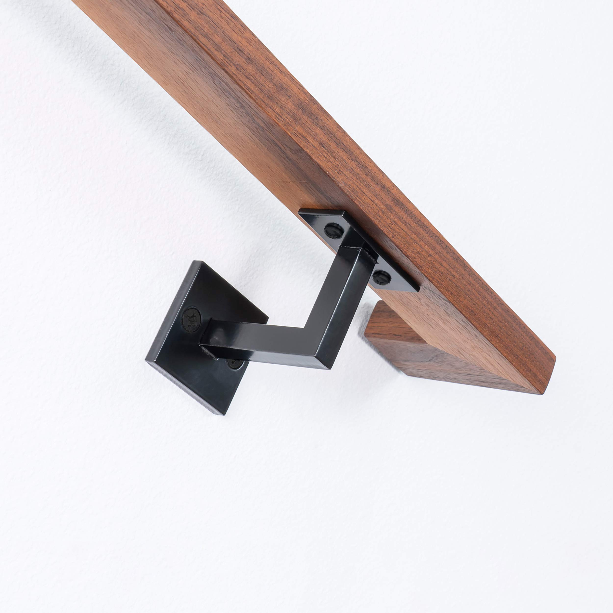 Minimal Handrail Bracket - Modern Steel Metal Stair Rail Black by Bold MFG & Supply in Austin TX