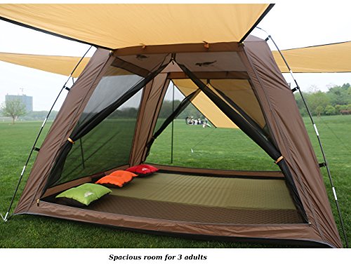 Luxe Tempo Screen House Tent 3-4 Person Canopy Tent Sun Shade Lightweight for Beach Backyard Camping Tall Fast Pitch