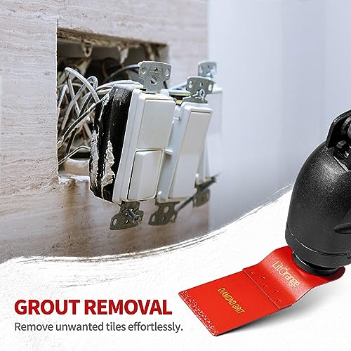 Litorange 6 Pcs Diamond Oscillating Blades, Oscillating Multi Tool Diamond Saw Blades for Grout Removal, Flush Cut, Cleaning Mortar, Compatible with Dewalt Ryobi Milwaukee Rockwell Makita Bosch