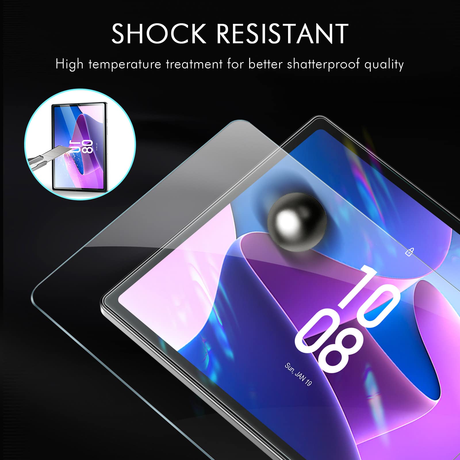 ZtotopCases [2 Pack] Screen Protector for Lenovo Tab M10 Plus 3rd Gen 10.6 Inch 2022, Anti-Scratch/High Definition/Easy Installation/Bubble Free Tempered Glass Film