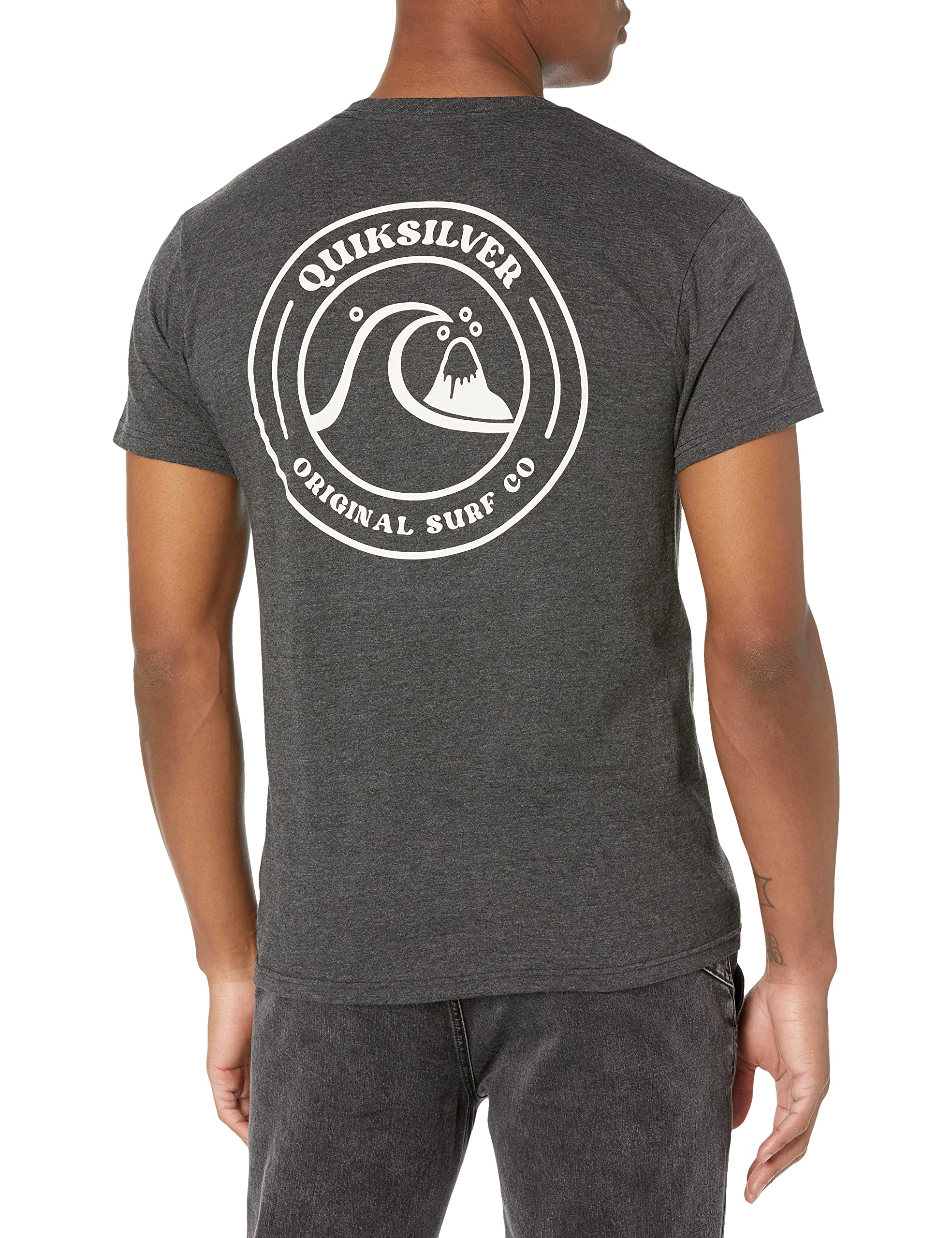 Quiksilver Men's Closed Bubble Mod Tee Shirt, Charcoal Heather, L