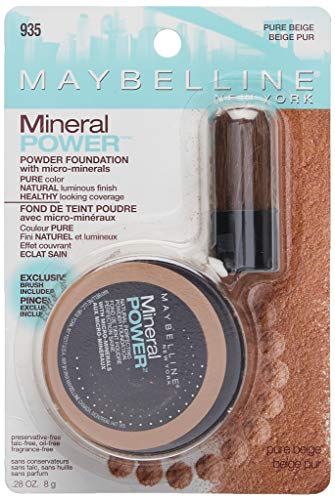 Maybelline New York Mineral Power Powder Foundation, Pure Beige- 0.28 Ounce