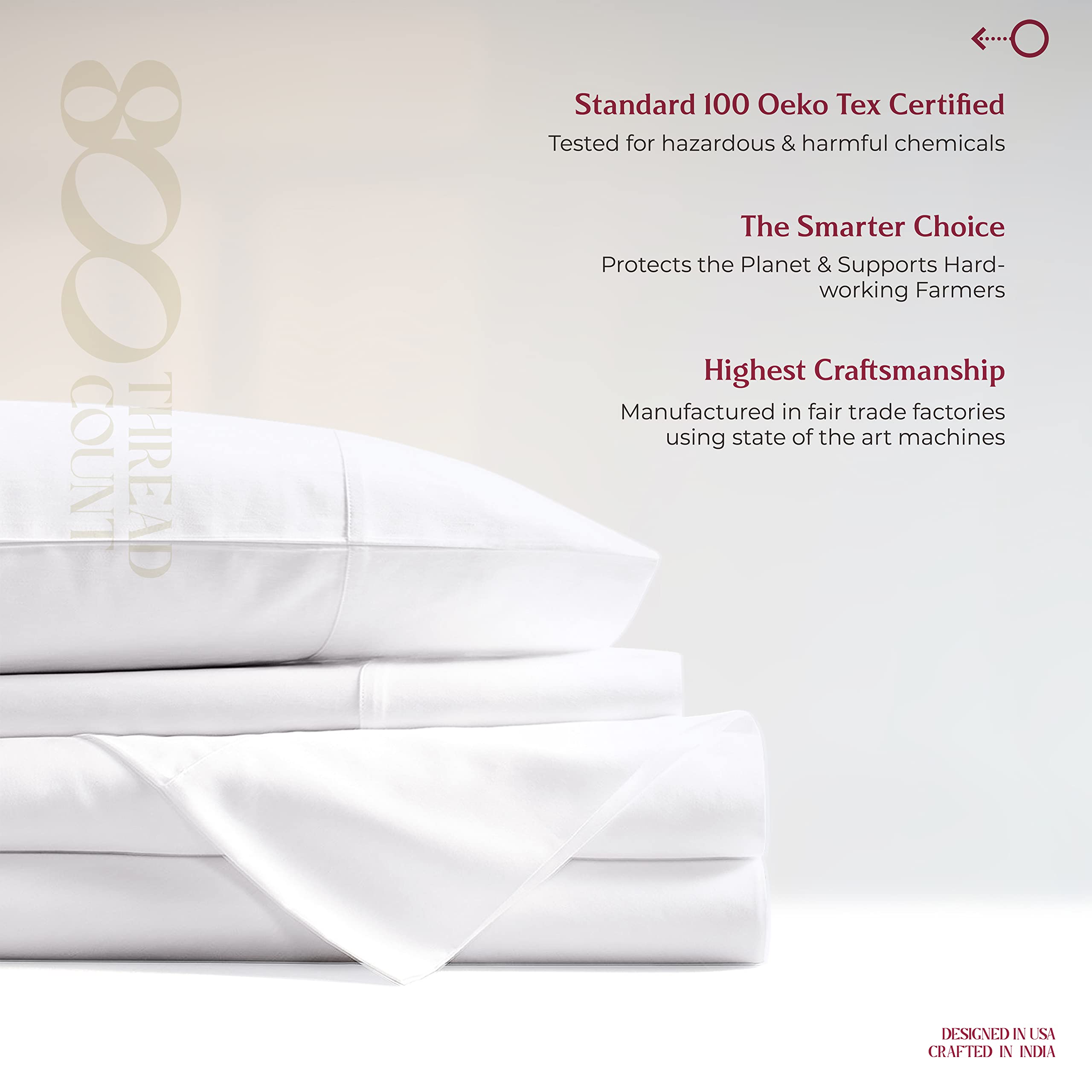Mayfair Linen 800 TC Egyptian Cotton Sheets - 4 Piece White Color Full Size Cooling Sheet for Hot Sleepers, Soft, Breathable Bed Sheet Set, Luxury Hotel Sheets, Fits Mattress Upto 18'' DEEP Pocket