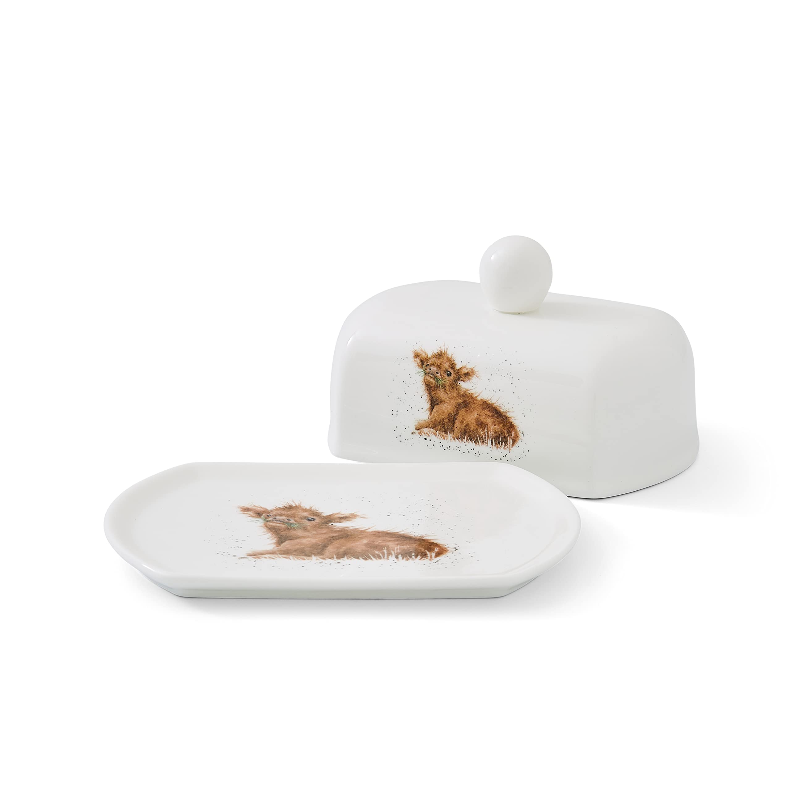 Portmeirion Home & Gifts Covered Butter Dish (Calf), 16 x 11 x 8 cm, Multi-Colour