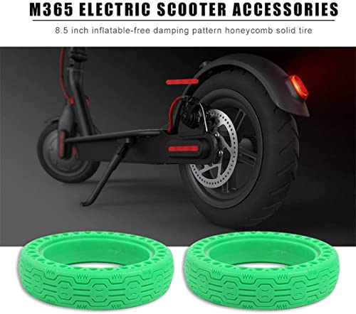 Moontie Solid Tires Front/Rear Wheel, Mi Scooter Tires Explosion-Proof Replacement Tyre for Mijia M365 Electric Scooter Gotrax Gxl V2 Scooter 8.5 Inches (Green)
