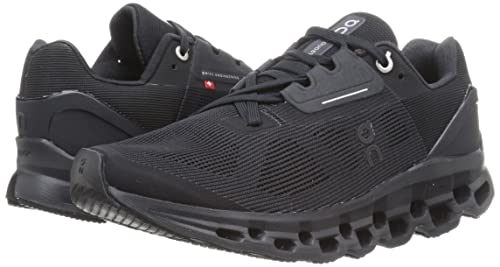 ON Running Cloudstratus Womens' Sneakers, All Black, 8