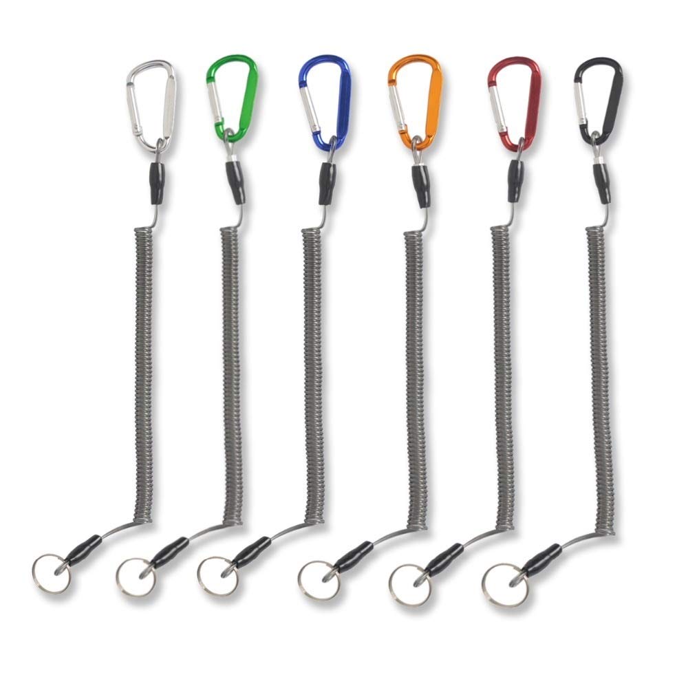 New 6pcs Fishing Lanyards Boating Multicolor Ropes Kayak Camping Secure Pliers Lip Grips Tackle Fish Tools Fishing Accessory (Color : 6pcs Silver)