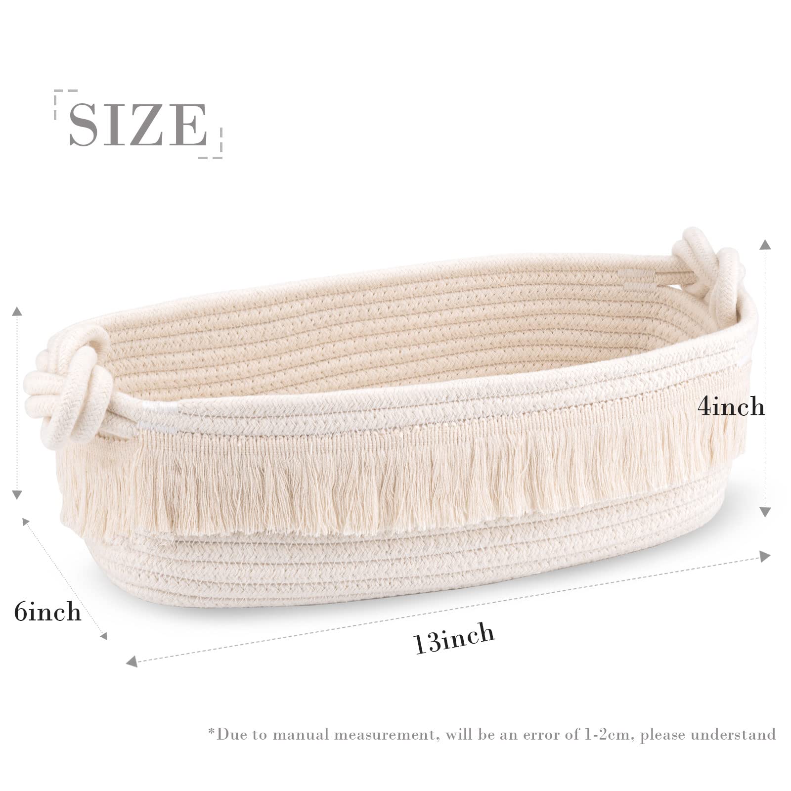 VAGRSS Toilet Basket ToiletTank Top Baskets for Bathroom Organizing,Small Basket with Handles for Nursery, Toys, Gift Baskets 1 Pack (White)