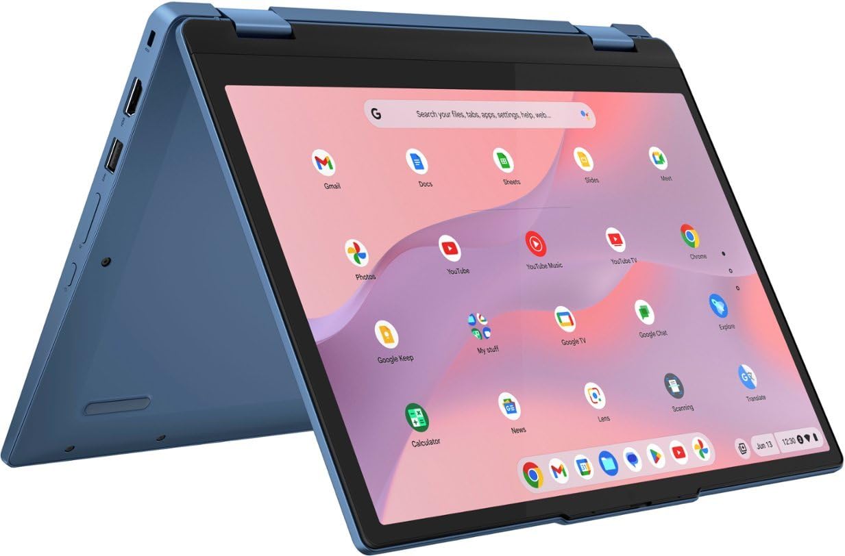 Lenovo Flex 3i Chromebook 12.2" WUXGA Touch Laptop, Intel Processor N100, 4core, 3.4GHz, Intel UHD Graphics, 4GB RAM 128GB Storage(64GB eMMC+64GB Card), Chrome OS, Abyss Blue, TECL Bundle