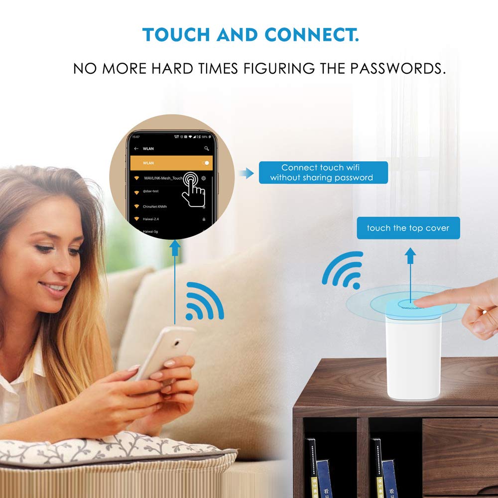 WAVLINK Mesh WiFi System Tri-Band WiFi Router Covers Up to 5,000 sq.ft, Speed up to 3Gbps, Wavlink Mesh with 6 Ethernet Ports