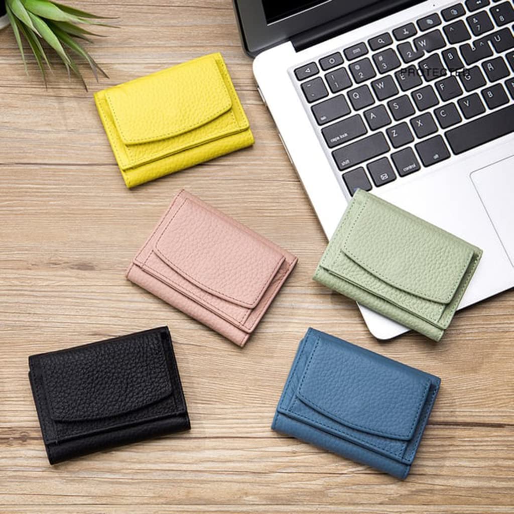 Wallet - Lightweight Zippered Minimalist Wallet with Clear ID Window - Water-proof Vegan Leather Mini Coin Purse Wallet (Rose Red)