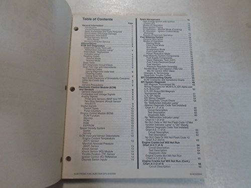 MerCruiser Throttle Body EFI MIE 5.7L 350 CID Service Manual Supplement WATER DAMAGED