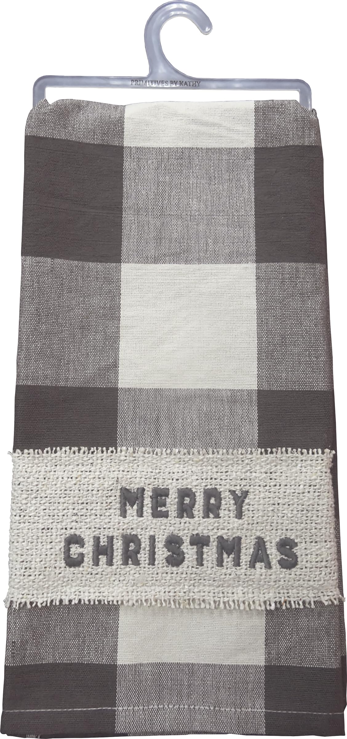 Primitives by Kathy Decorative Kitchen Towel - Merry Christmas, Farmhouse Collection Inspired Plaid Design