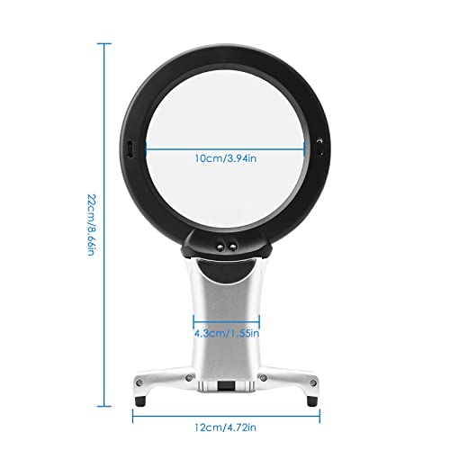 Reading Magnifier, Hands Free Neck Wear Handheld Large Lighted Magnifying Glass Desktop Magnifier with LED Light for Close Work, Reading, Sewing, Cross Stitch, Inspection, Repair, Crafts
