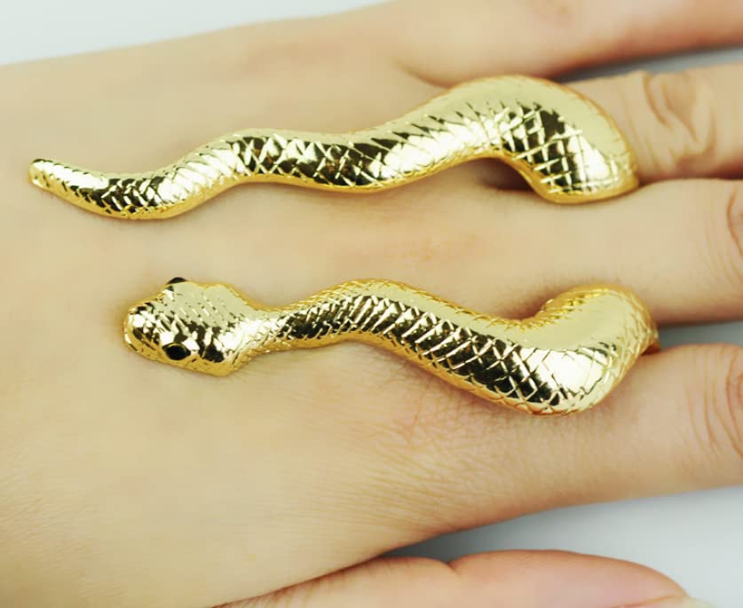 Tiberu Women's Statement Gold Snake Rings Cocktail Costume Club Hip Hop Personalized Snake Ring Jewelry (Gold)