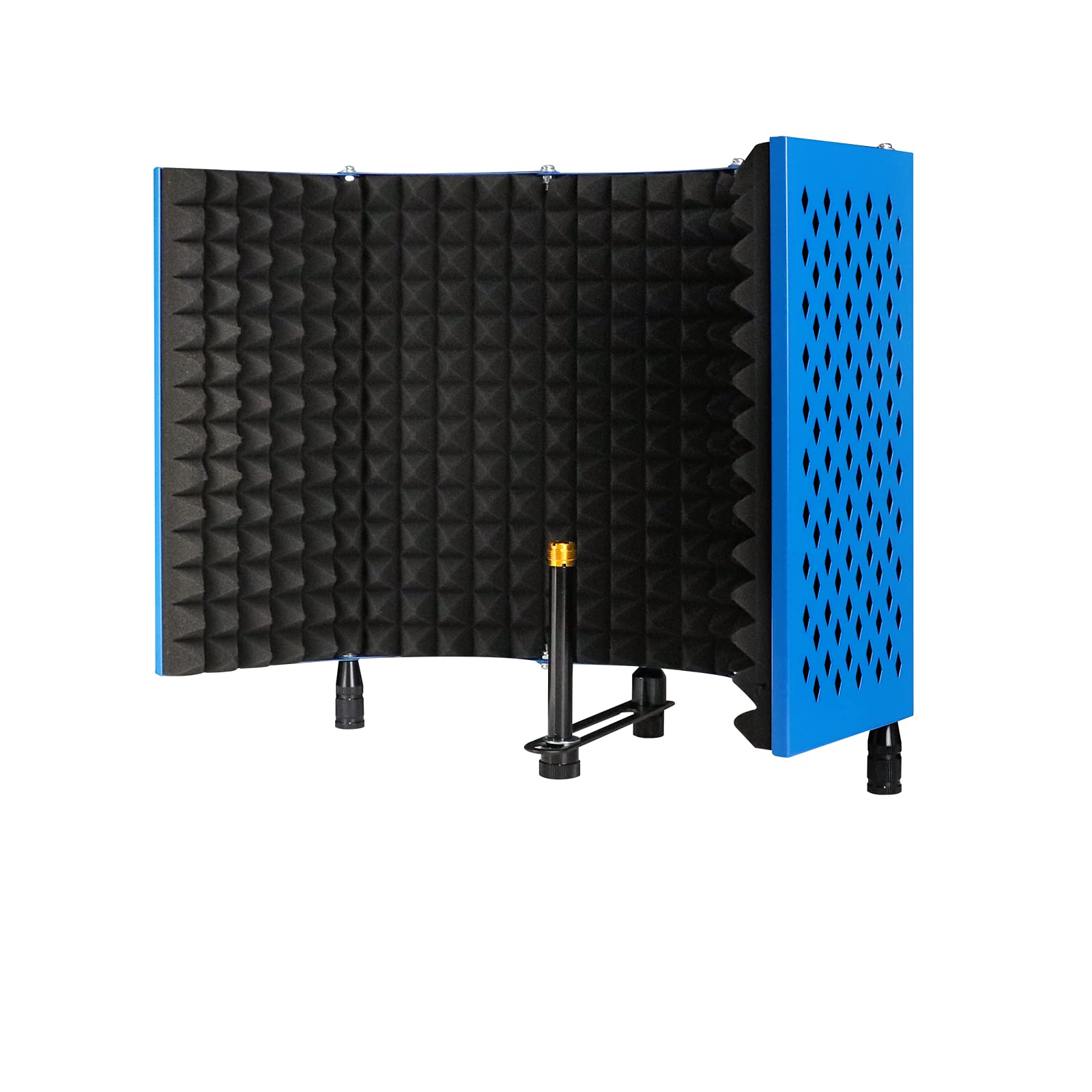 MSIZOY 5-panel Black Foldable Studio Recording Microphone Isolation Shield,High Density Mic Sound Absorbing Foam Shield for Vocal/Acoustic Recording Podcasts Singing and Broadcasting Gaming YouTube