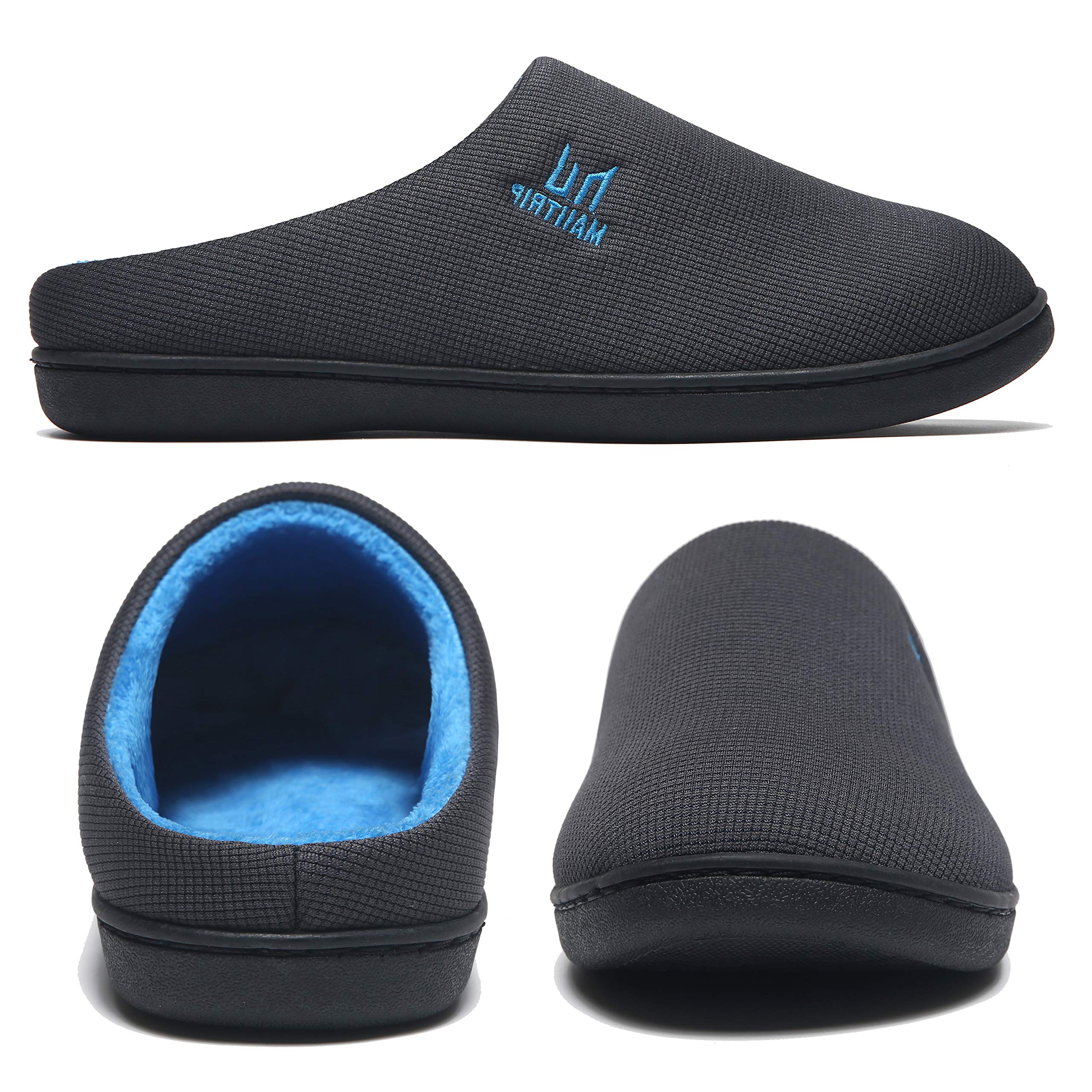 MAIITRIP Men's Cozy Memory Foam House Slippers Non Slip (Size:7-17) grey Size: 16-17