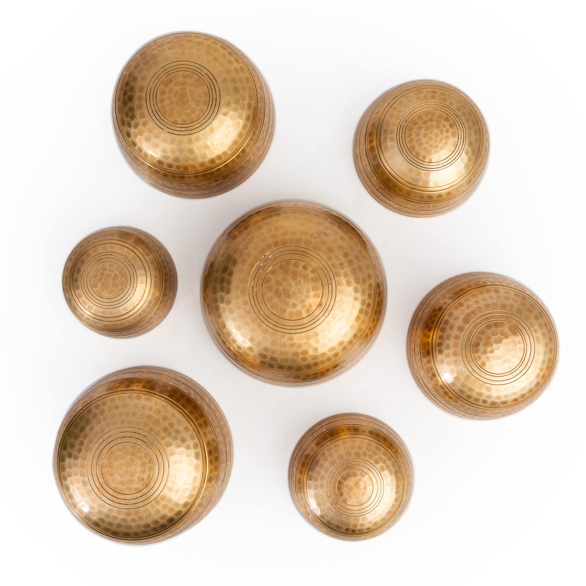 Tibetan Singing Bowls Set Of 7 for Meditation Mindfulness with Carry Box by Himalayan Bazaar