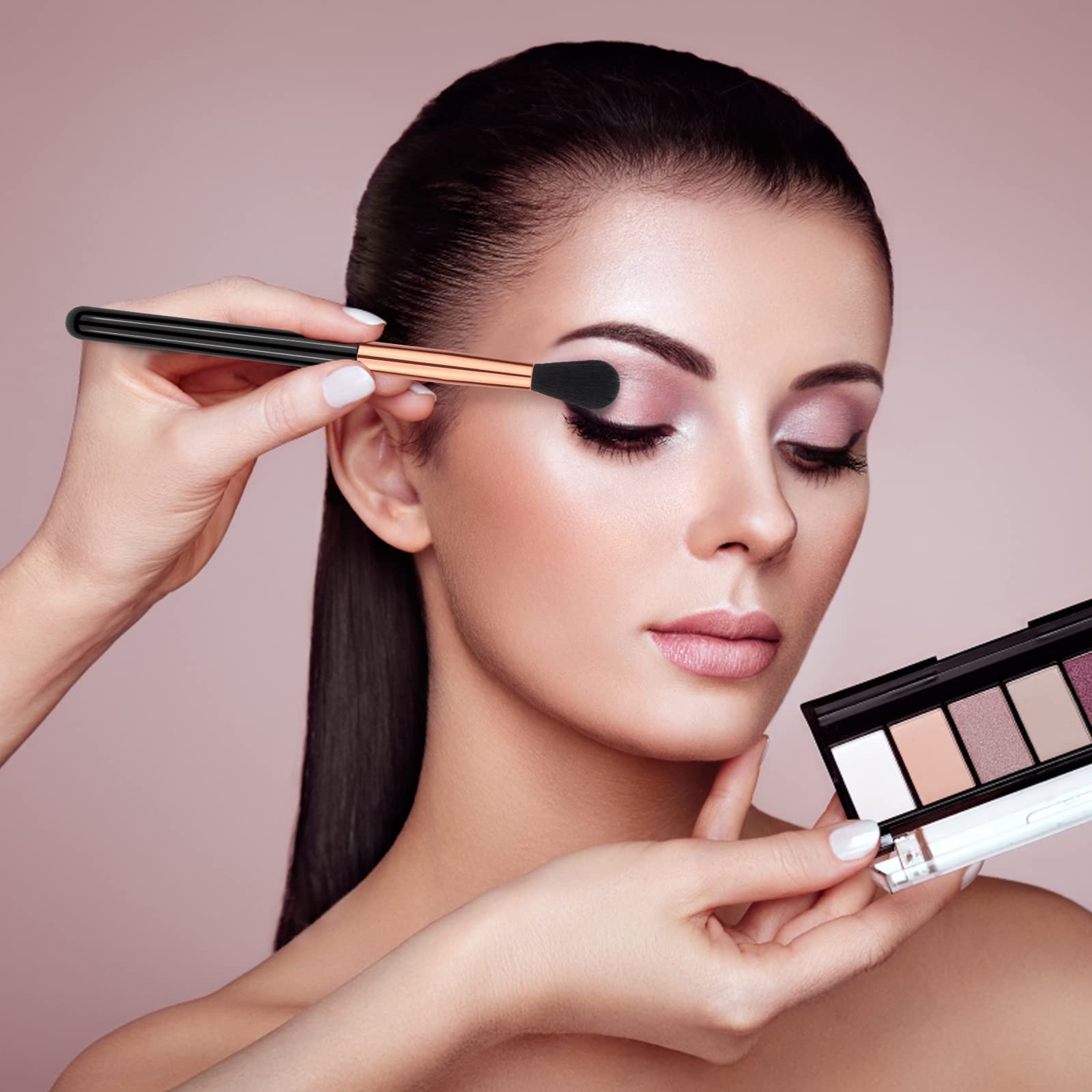 Uorpoto Fluffy Eyeshadow Lash Makeup Brush 4Pcs for Eyelash Extension Cleaning and Eye Shadow Blending Brushes Set