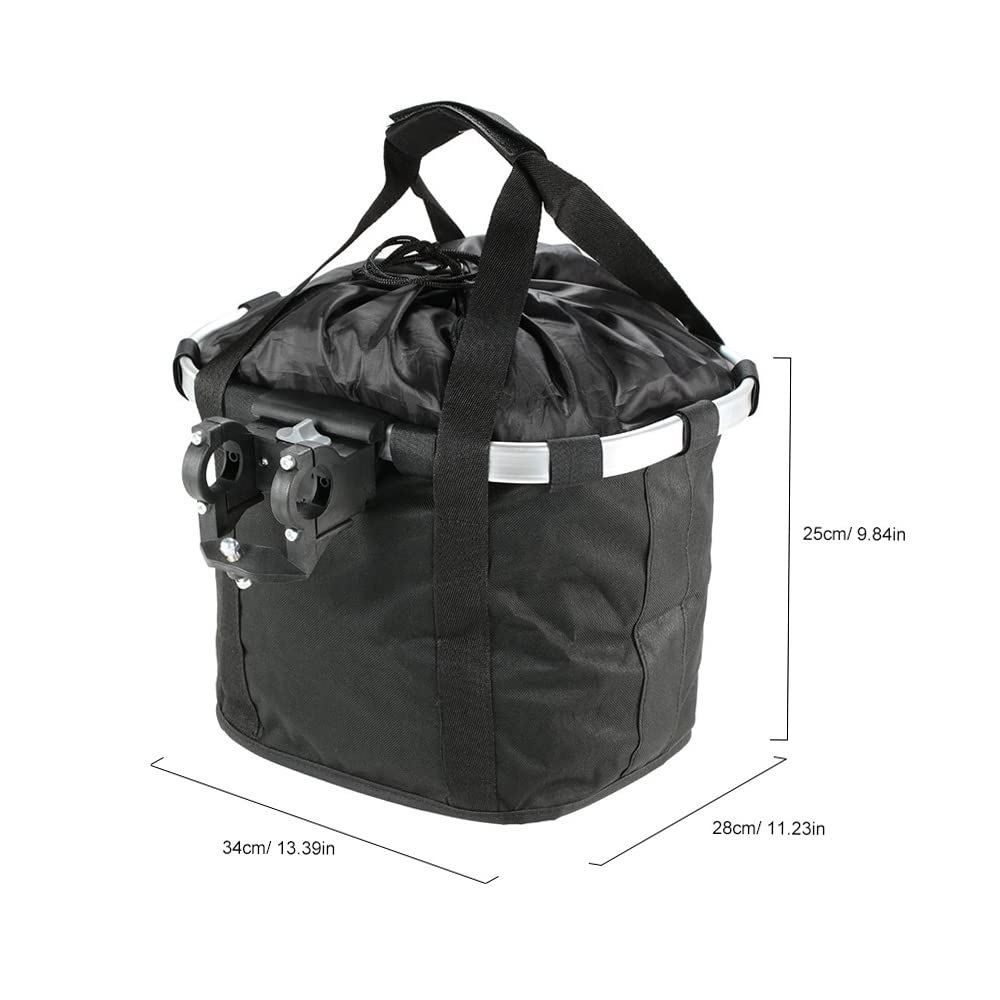 Lixada Bike Basket, Small Pet Cat Dog Carrier Bicycle Handlebar Front Basket Folding Detachable Removable Easy Install Quick Released Picnic Shopping Bag, Max. Bearing: 11lbs