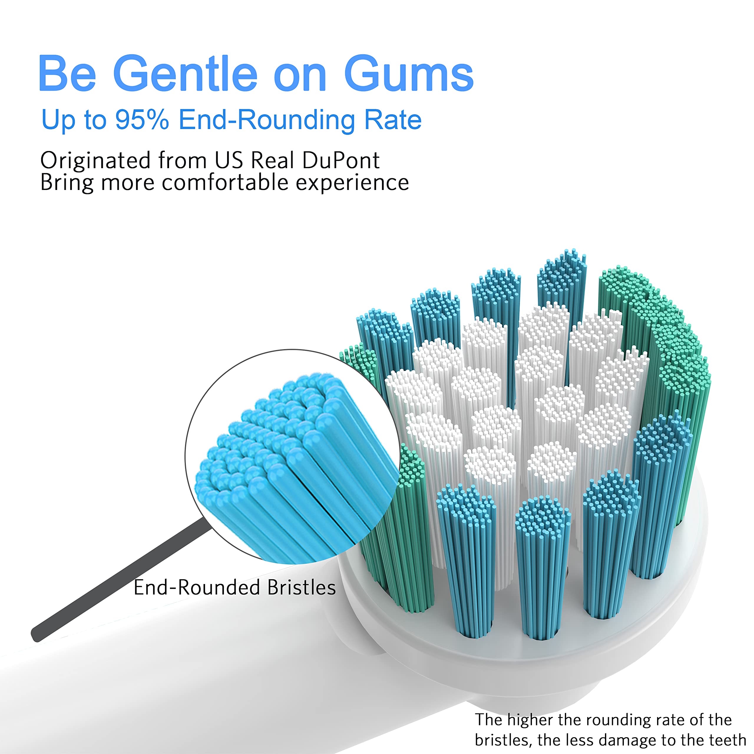 Replacement Toothbrush Heads Compatible with Oral B Braun Electric Toothbrushes, Brush Head Refills for Precision Clean and Gum Care, 6 Pack