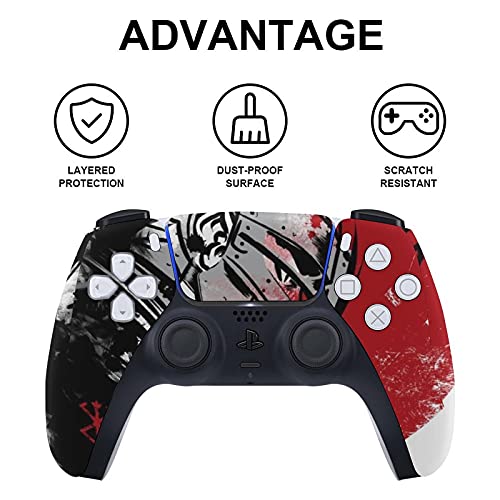 PlayStation 5 Digital edition version sticker protective cover, Red Sun Guts before The Red Day ps5 controller protective shell (compatible with ps5 Digital edition)