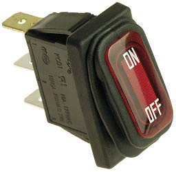 On/Off Power Switch for Razor - KCD1 Red Illuminated On-Off Switch for Razor E100, E200, E300, Crazy Cart, GF, Drifter, Dune Buggy - Heavy Duty Waterproof Rubber Boot On Off 3-Pin Toggle Switch