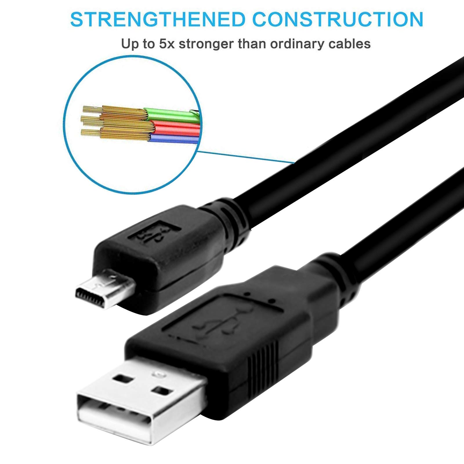 Replacement USB Camera Transfer Data Charging Cable Cord for Olympus Camera Stylus CB-USB7 SZ-15 X-990 VG-120 VG-140 VG-160 VR-120 VR-130 VR-310 VR-320 VR-330 VR-340 VR-350 VR-360 VH-210 FE-20 FE45