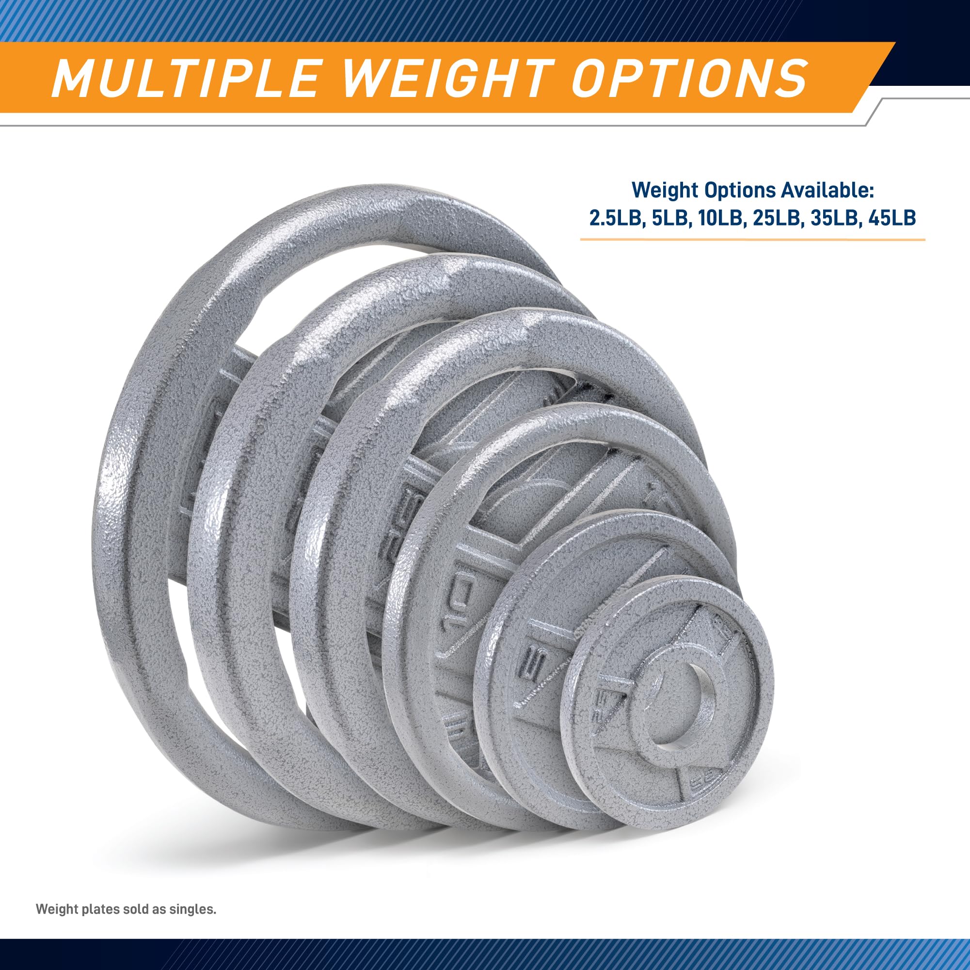 Marcy Classic 2" Cast Iron Olympic Grip Plates, 2.5lb