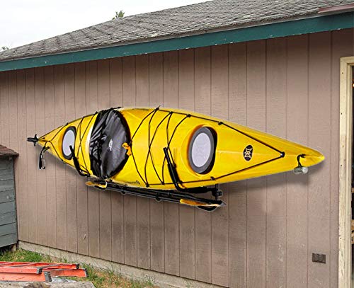 Mind and Action Kayak Storage Rack, Pack of 4 Heavy Duty Iron Kayak Wall Mount Storage Rack Kayak Ladder Canoe Surfboard Storage Wall Bracket Holder with Fitting Accessories, Max Load 100LBs