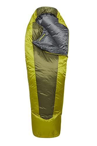 Rab Solar Eco 0 Synthetic Insulated Recycled Mummy Sleeping Bag for Camping and Backpacking - Chlorite Green - 40 Degree, Long, Left Zip