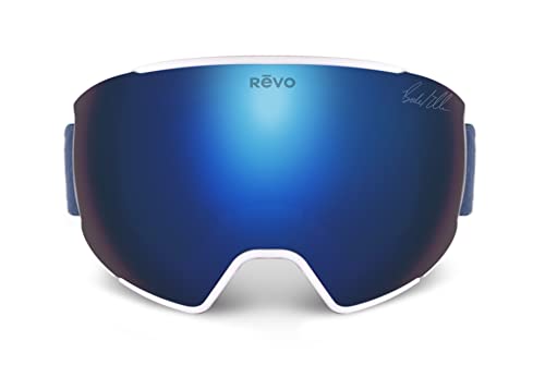 Revo Goggles No. 6 x Bode Miller: Interchangeable SuperNova+ Photochromic Lens, Matte White Frame with Blue Water Lens