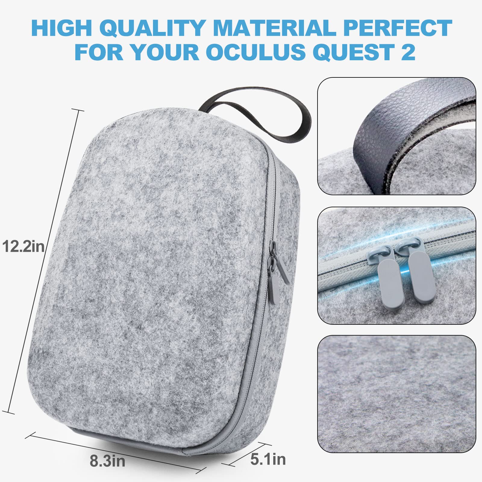 RETHONE Hard Carrying Case Compatible with Meta/Oculus Quest 2 Basic/Elite Version, Large Space Cover Storage Bag for Oculus Quest 2 & Other Accessories, Suitable for Travel and Home