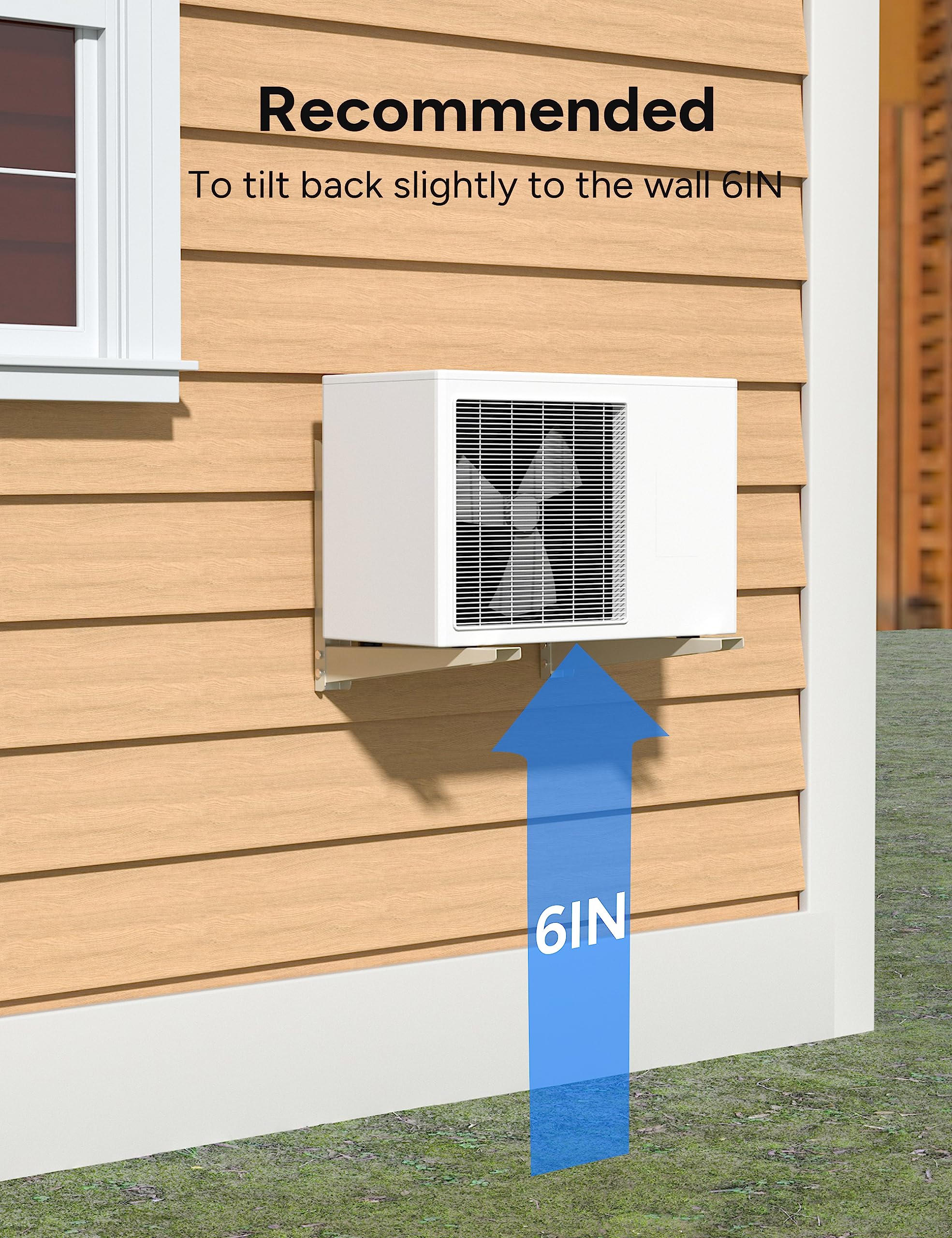 Toutgood Mini Split Wall Mounting Strong Bracket for 7000 Btu to 12000 Btu Outdoor Ductless Mini Split Air Conditioner Heat Pump AC Systems