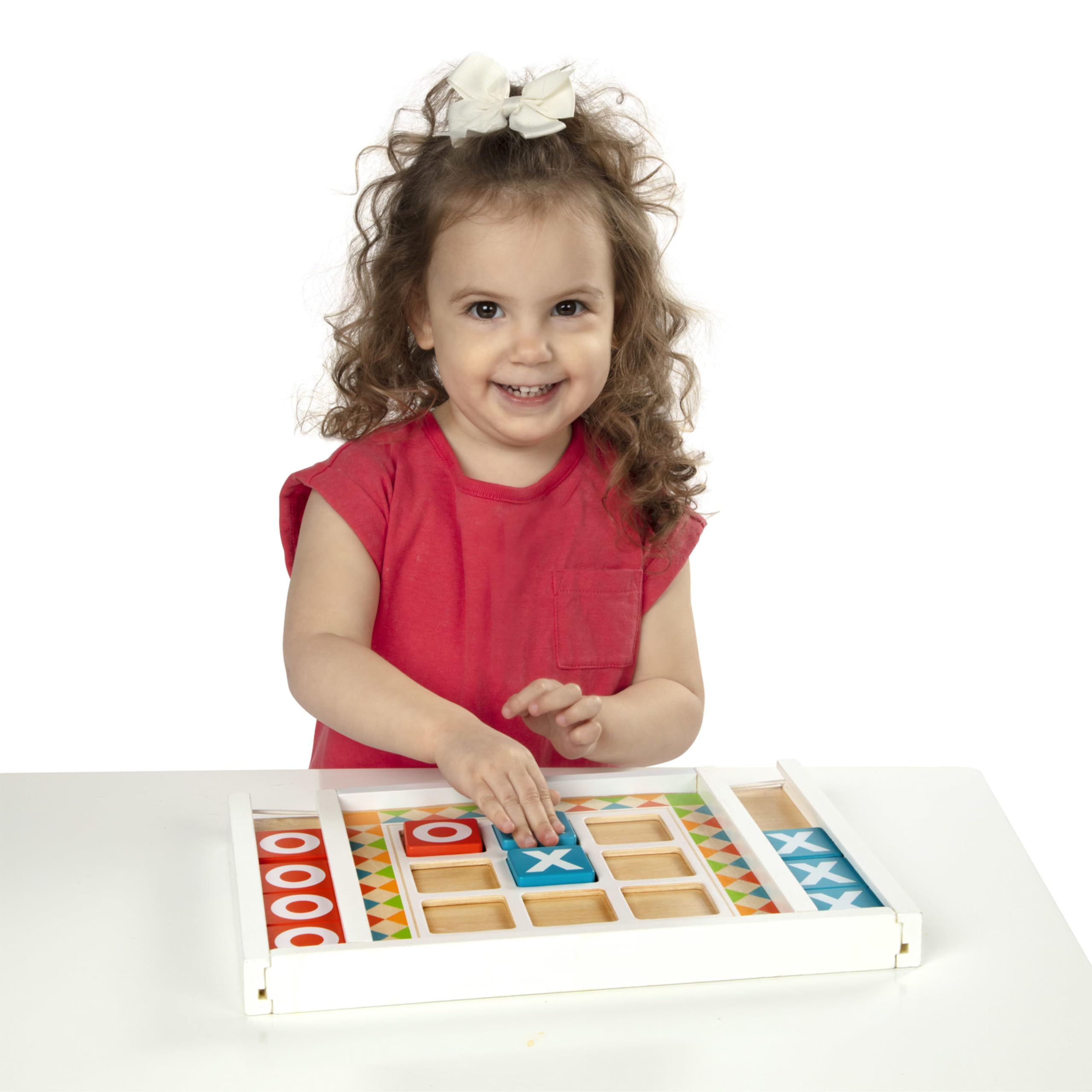 Melissa & Doug Wooden Tic-Tac-Toe Board Game with 10 Self-Storing Wooden Game Pieces (12.5†W x 8.5†L x 1.25†D)