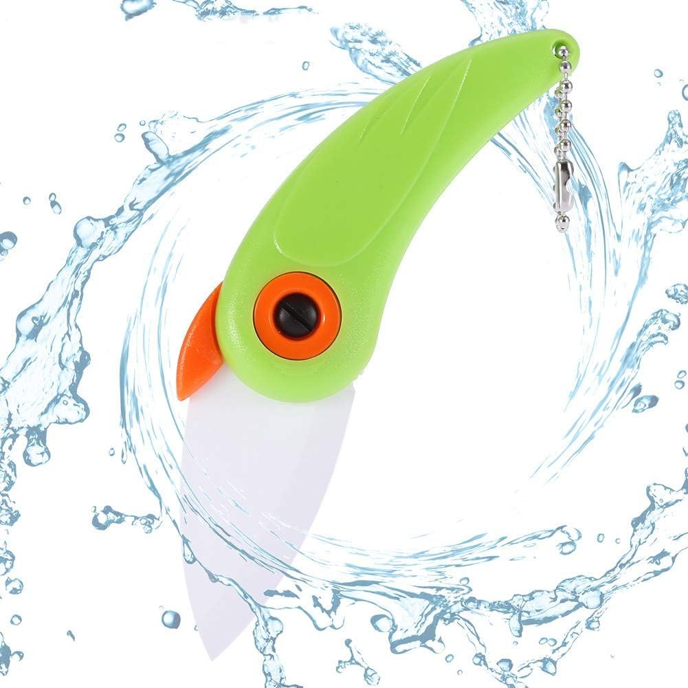 TOPINCN Ceramic Paring Knife Mini Kitchen Fruits Vegetable Ceramic Folding Handle Pocket Knife Camping Knives Cutting Tools 4 Colors (Green)