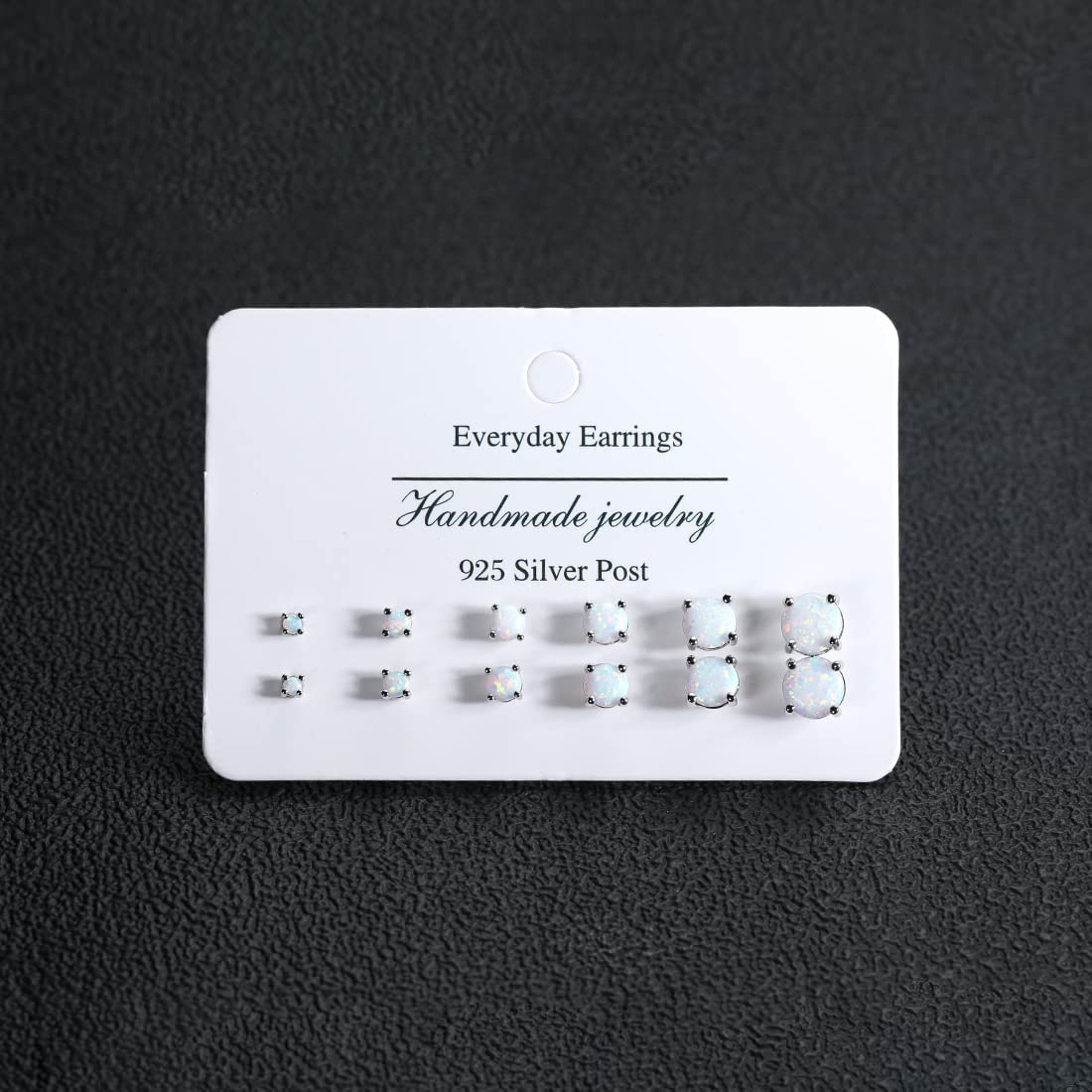 Opal Stud Earrings for Women Hypoallergenic 925 Sterling Silver Post Stud Earrings Sets for Multiple Piercing Jewelry Gift