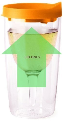 Replacement Lid Top for Vino2Go or Vino2Go XL Adult Sippy Cup Wine Glass Tumbler (Orange)