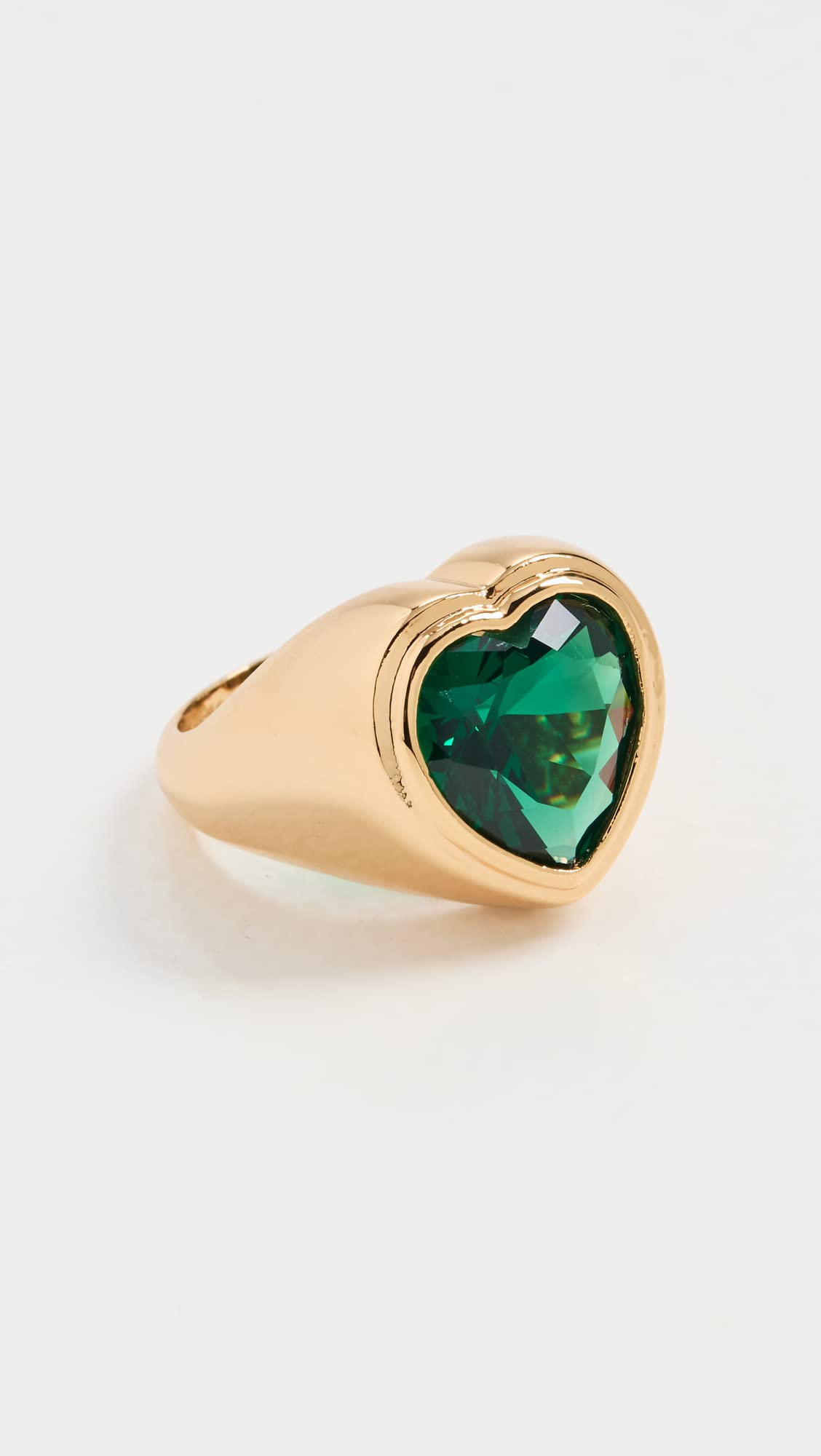 Timeless Pearly Women's Emerald Crystal Heart Ring, Emerald, Green, 6