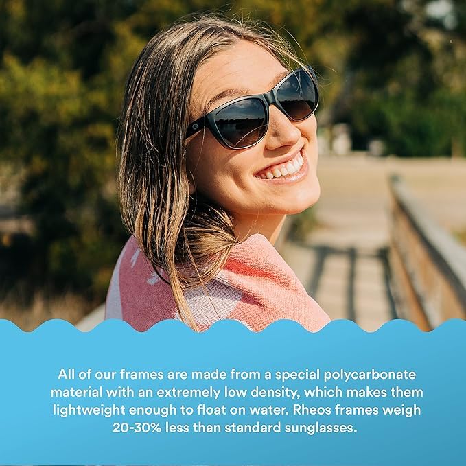 Rheos Sapelos Floating Polarized Sunglasses | 100% UV Protection | Ideal for Fishing and Boating (Tortoise | Rose)