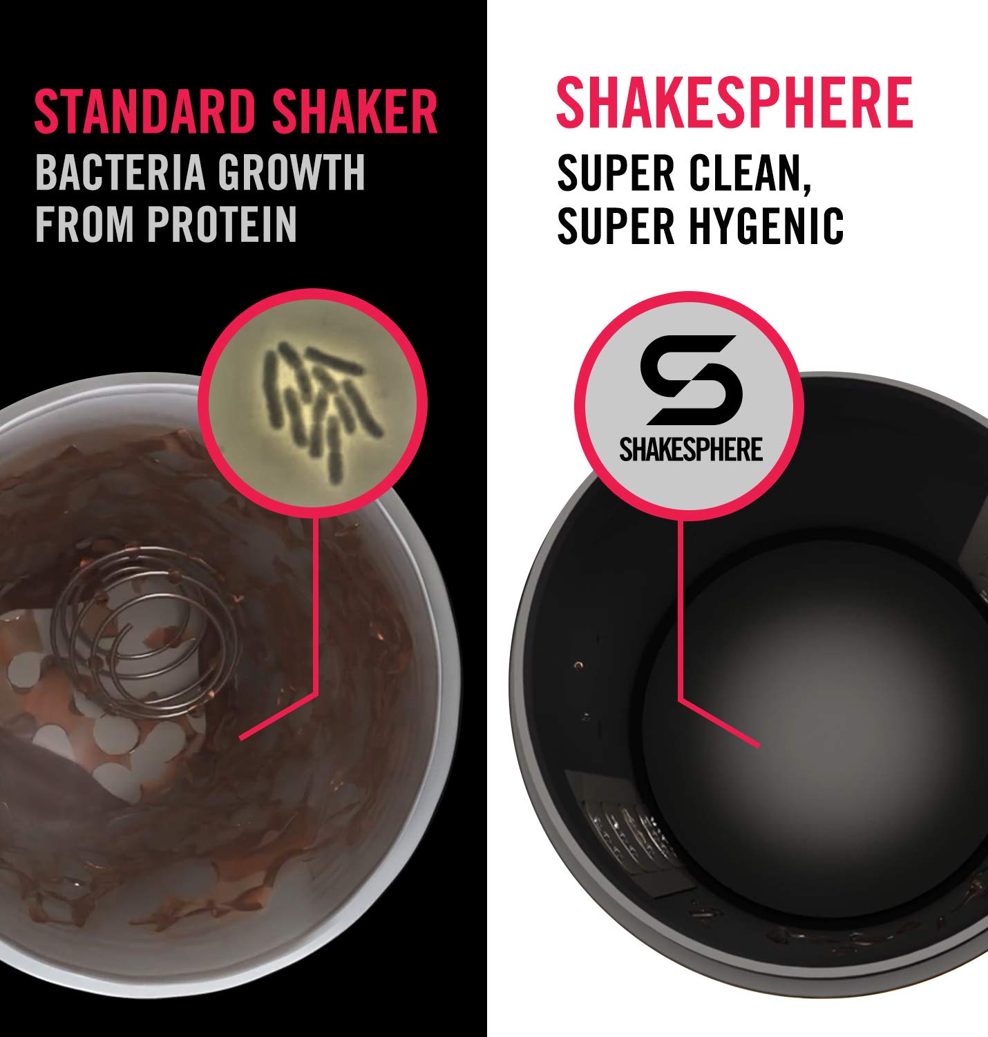 SHAKESPHERE Tumbler STEEL: Protein Shaker Bottle Keeps Hot Drinks HOT & Cold Drinks COLD, 24 oz. No Blending Ball or Whisk Needed, Easy Clean Up Great for Shakes, Smoothies (Matte-Black)