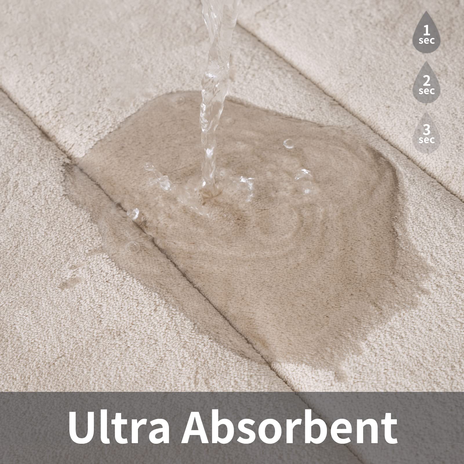 ROSMARUS Memory Foam Bath Mat 17” x 24”, Water Absorbent Shower Mat, Thick Bath Rugs for Bathroom Non Slip with PVC Backing, Ultra Soft Bathroom Rugs for Bathroom Floor & Tub, Ltbrown