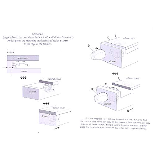 Mingchuan Child Safety Magnet Invisible Locks (4-Pack) Best Baby Proofing Lock for Kitchen Cabinet Drawer Cupboard with 3M Adhesive Cabinets Door Locking Magnetic Latches Kit