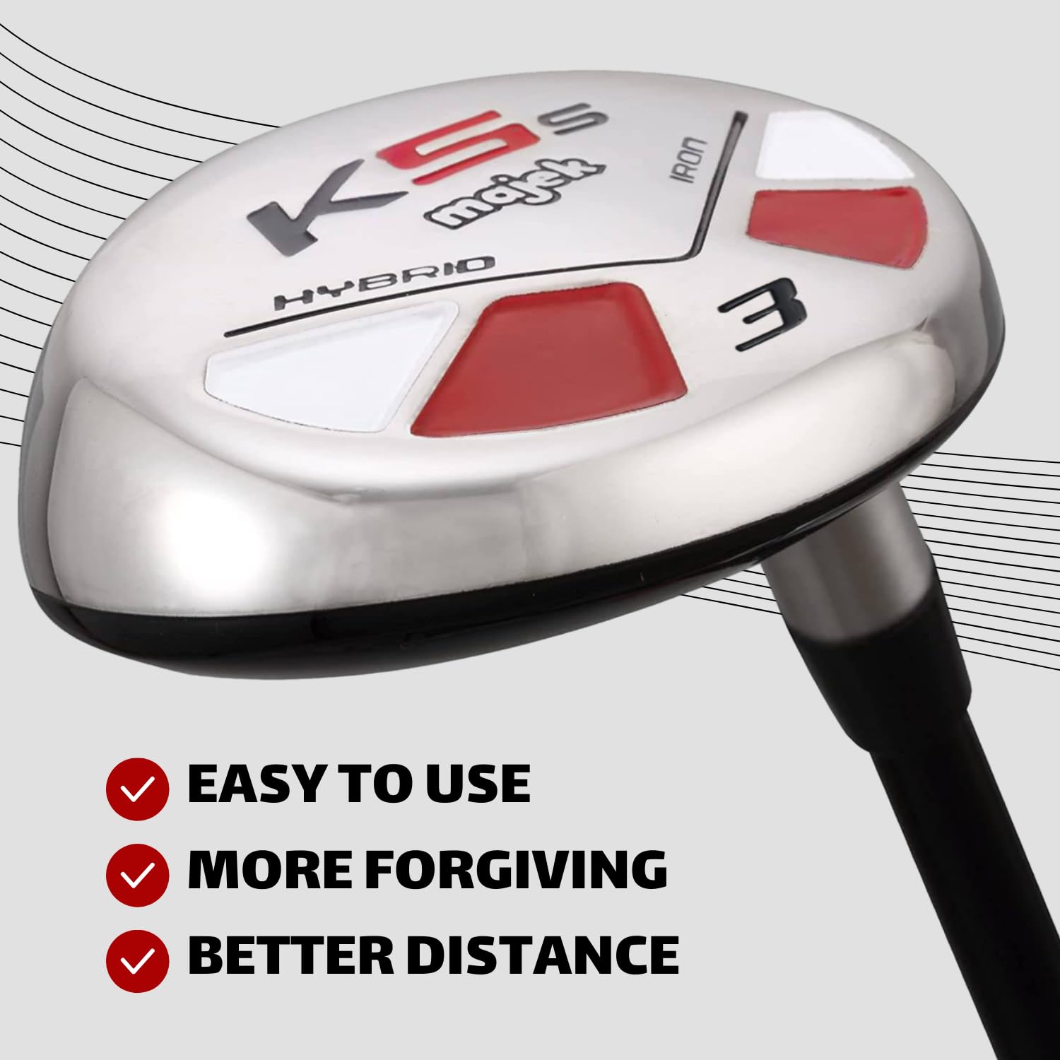 Majek Golf Senior Men's #3 Hybrid Senior Flex Right Handed New Utility A Flex Club