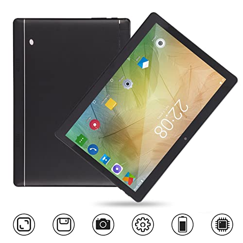Zyyini 10in Table, Dual SIM Dual Standby, Portable Call Tablet with IPS 1080P HD Large Screen, 2GB 32GB RAM Dual Camera, Octa Core Processor(Black)