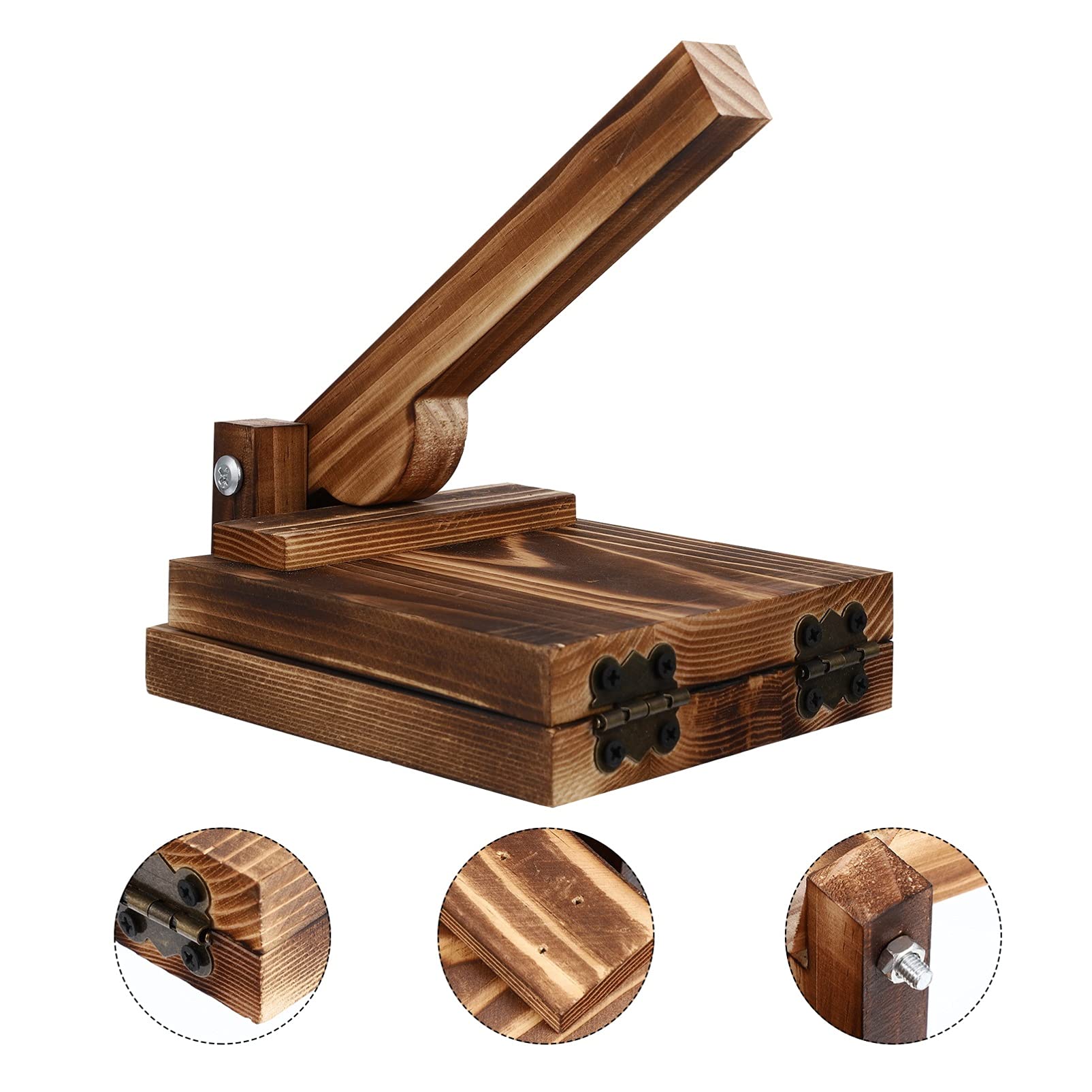 SHERCHPRY Wooden Dough Pressing Tool: Dumpling Maker Pastry Press Skin Press Tool Manual Tortilla Press Pancake Ravioli Chapati Roti Taco Corn Maker